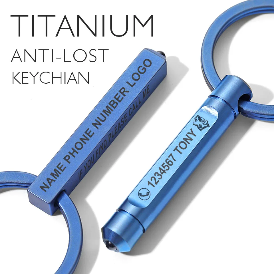 Titanium-Custom-Lettering-Anti-lost-Break-Window-Escape-Car-Keychians ...