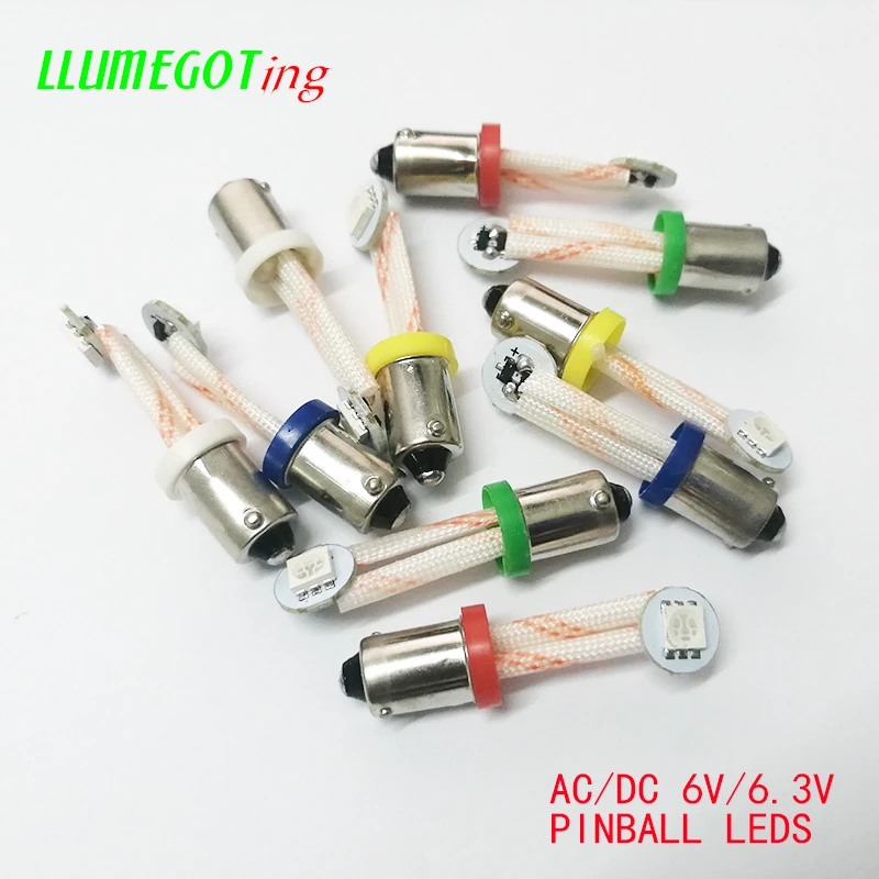 50pcs Ba9s T4w #44 #47 Base With Flexible Wire Led Ac Dc 6.3v 6v ...
