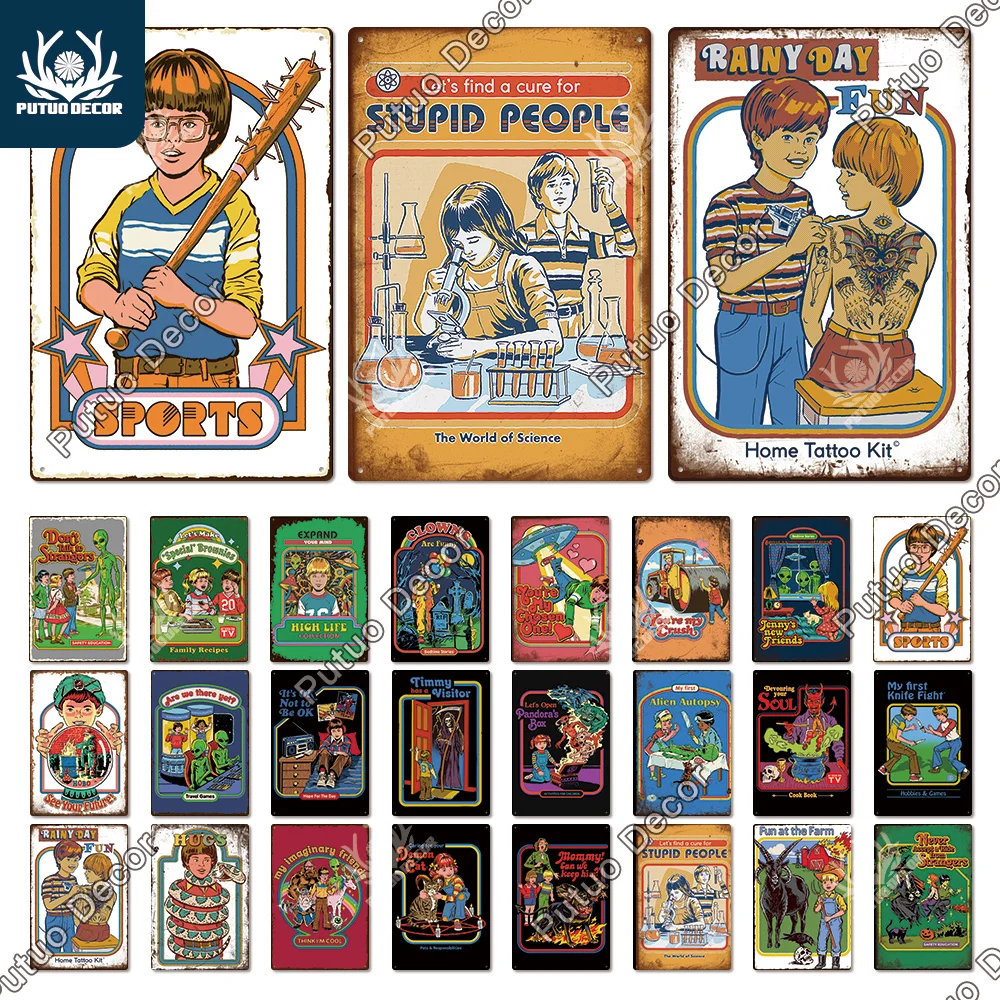 Putuo Decor Alien Funny Jokes Metal Sign Tin Sign Decorative Vintage ...