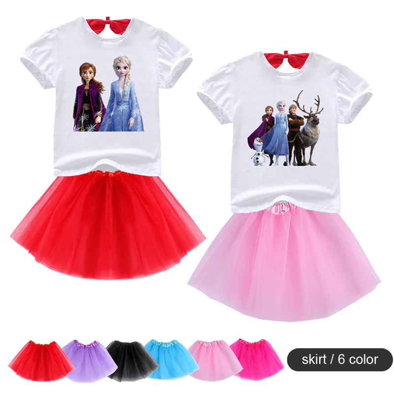 Children Baby Girl Cartoon Frozen Anna Elsa Olaf Clothing Set Girl Tutu ...