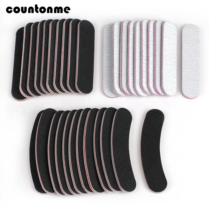 50Pcs-Mini-Nail-Files-100-180-Grey-Nail-File-Black-Lima-Buffer-Straight ...