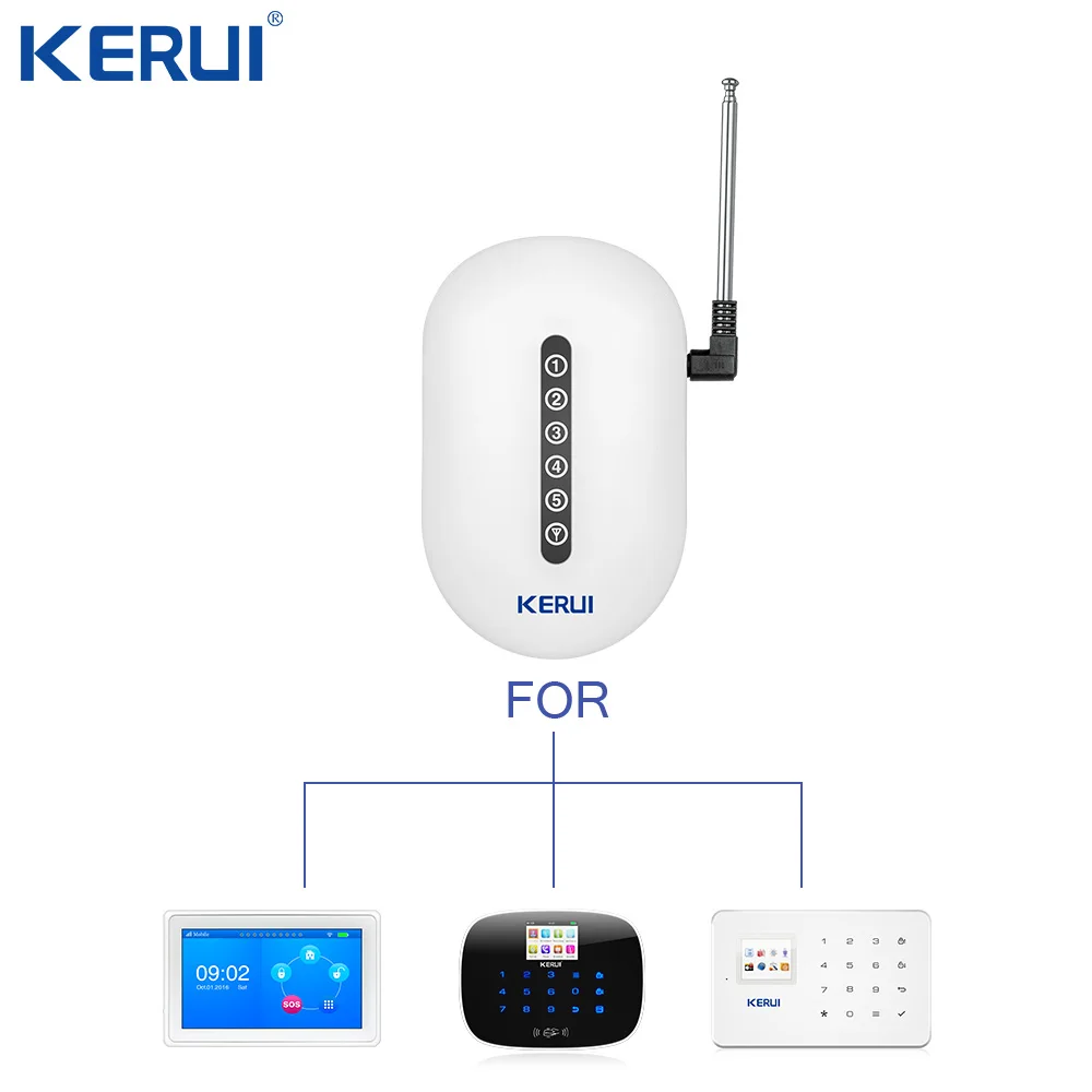 433MHz Kerui Wireless Signal Repeater Transmitter Sensros Signal ...