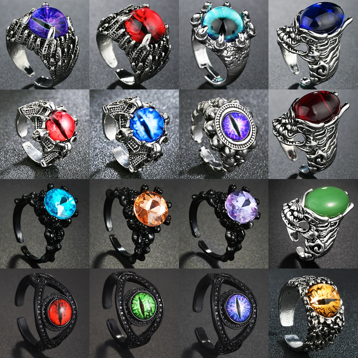 New-Fashion-Creative-Evil-Eye-Rings-For-Men-Women-Cool-Male-Punk-Ring ...