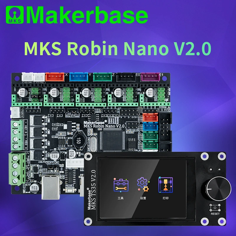 Makerbase mks robin nano v2.0コントロールボード,3dプリンターパーツ,marlin2.x 3.5 tftタッチ ...