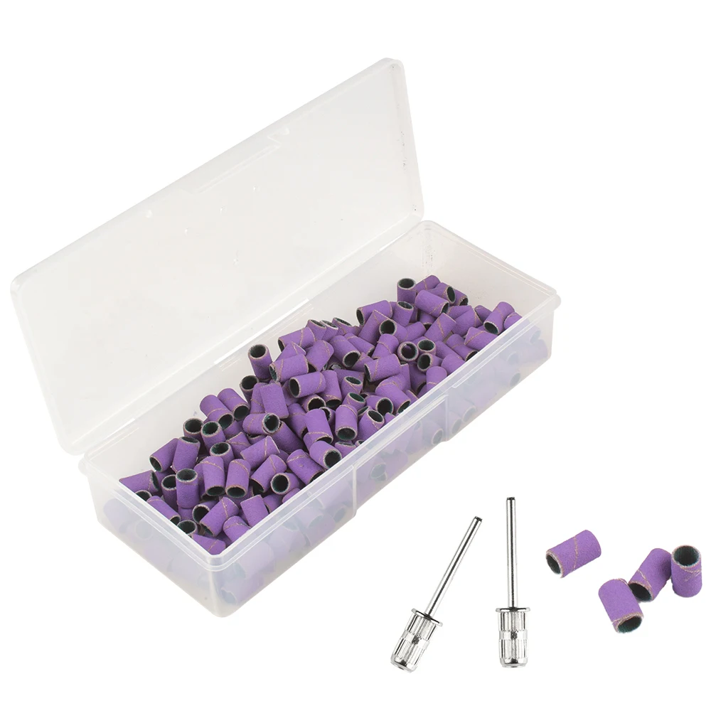 200Pcs-Nail-Drill-Bits-Sanding-Bands-with-Storage-Box-Set-Nail-File ...