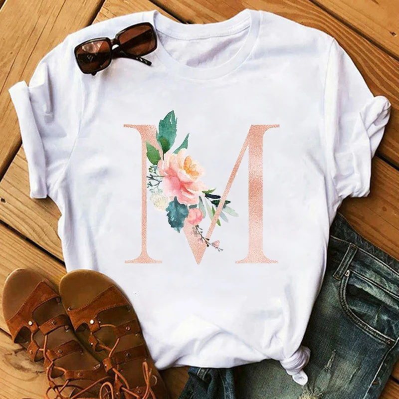 Maycaur Camisetas Con Letra Rosa Para Mujer Blusas De Mujer Con Flores