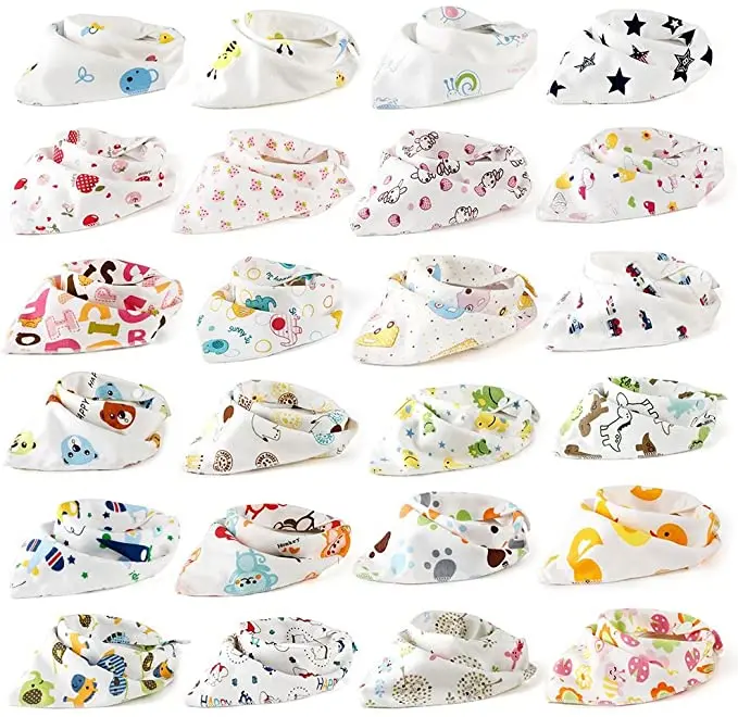 Baberos triangulares impermeables de algodón para bebé, Baberos de ...