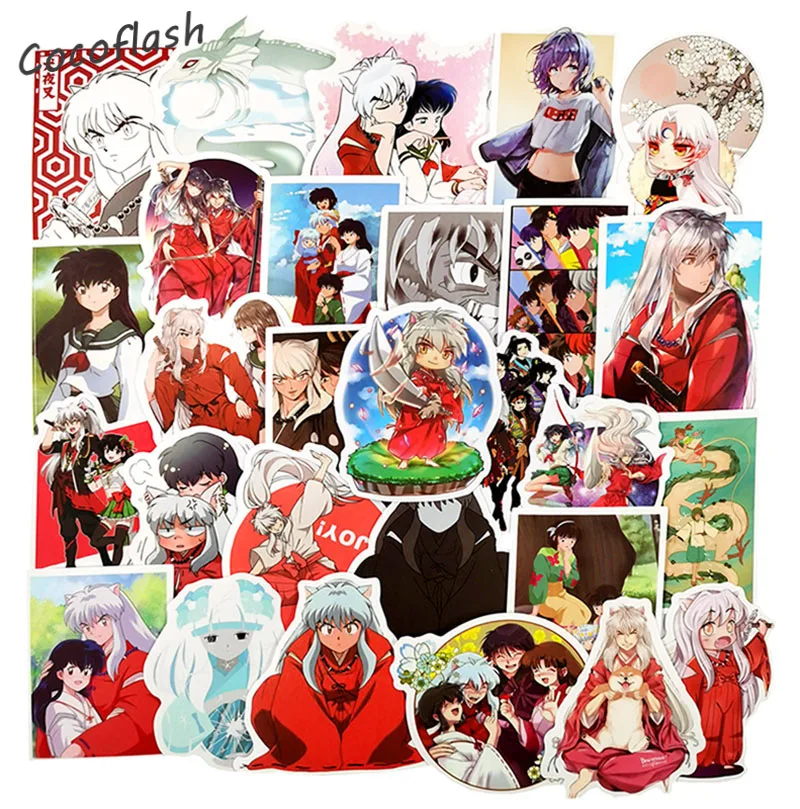 10-50Pcs-set-Inuyasha-Japanese-Anime-Sticker-Anime-PVC-Waterproof-For ...