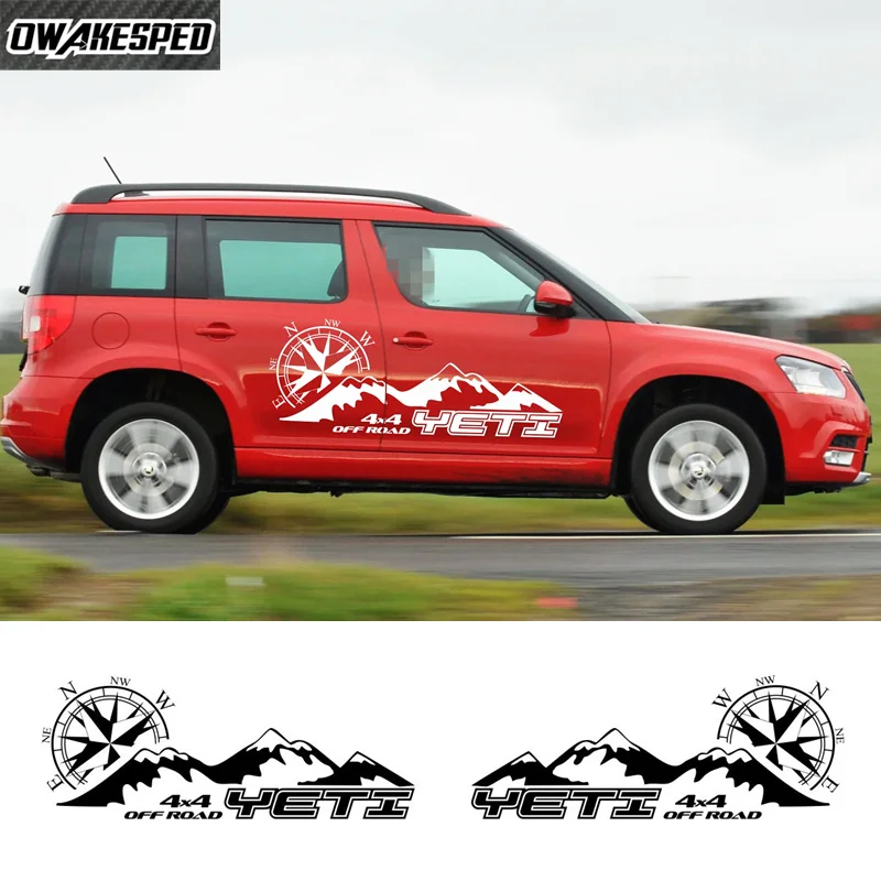 Mountain-Compass-Graphics-Vinyl-Decal-For-Skoda-YETI-Car-Body-Exterior ...