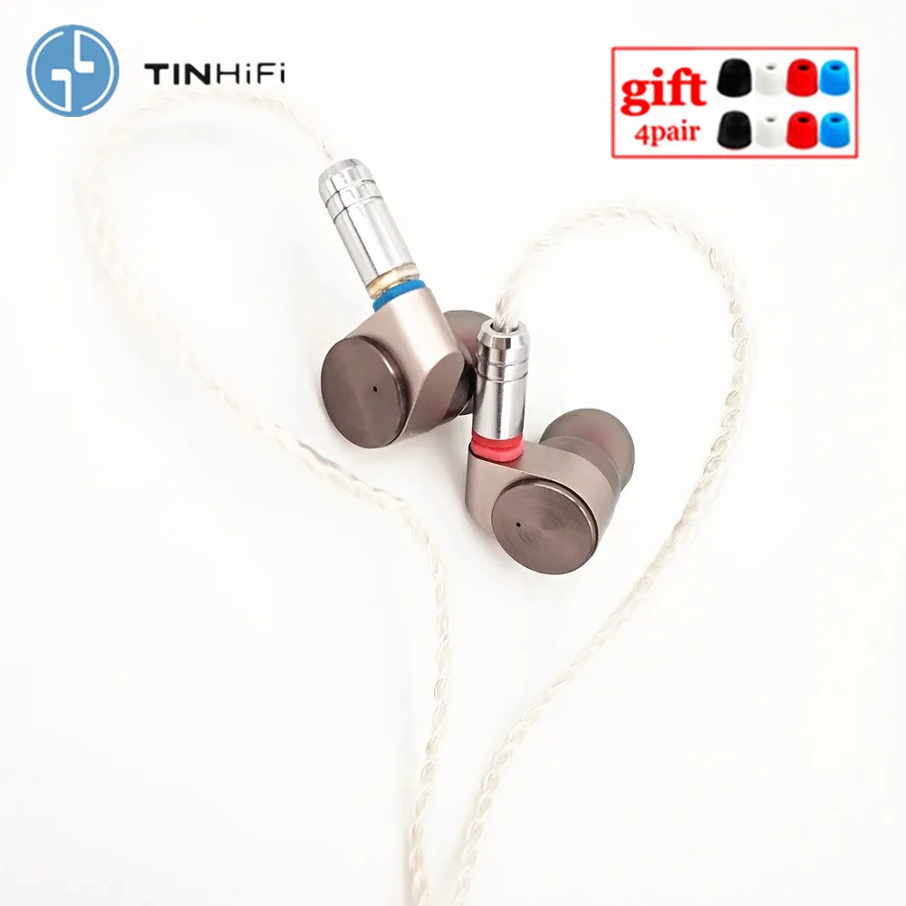 TINHIFI T2 2DD Double Dynamic Drive in Ear Earphones HiFi Bass DJ Metal ...