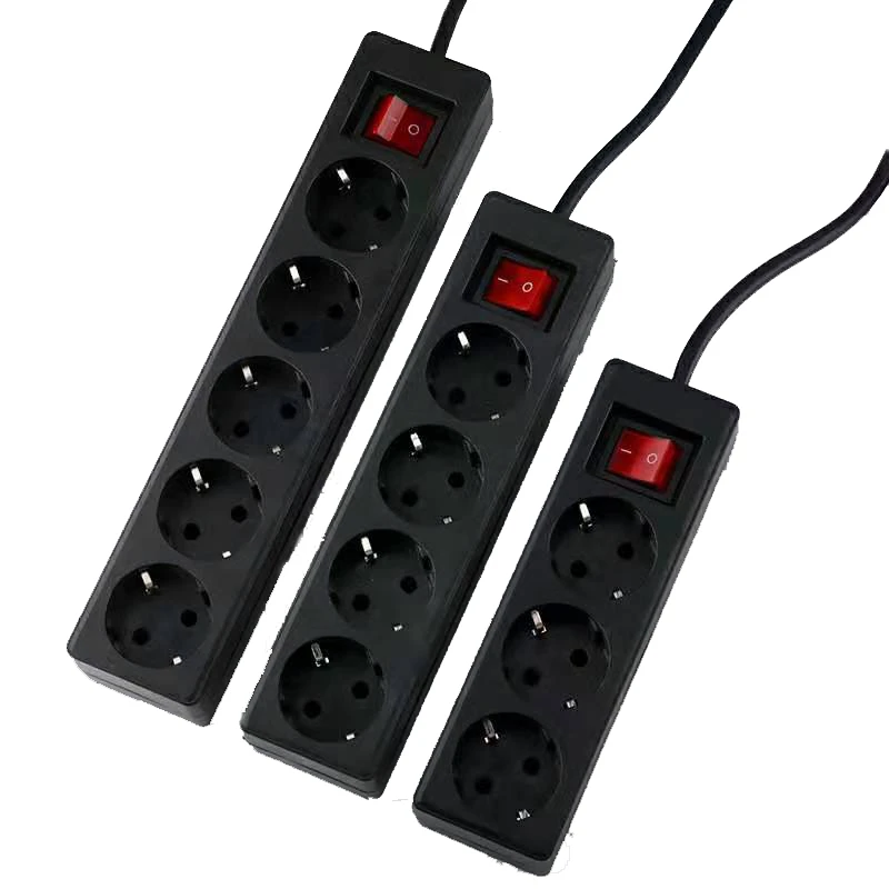 250V 16A 3m 5m 3/4/5 Jack German Russia Korea Power Strip EU Extension ...