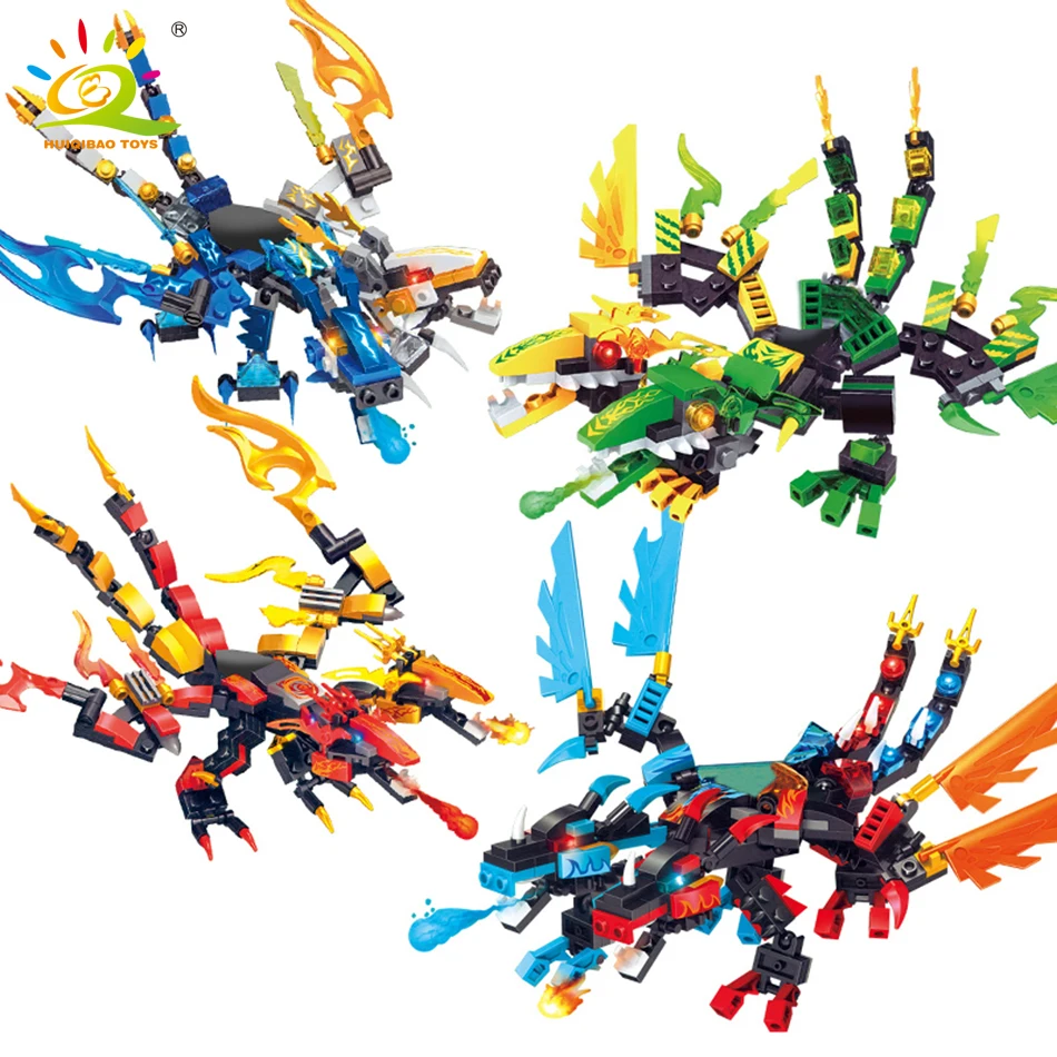 4pcs/set ninja Dragon model Building Blocks kit with Kai Jay figures ...
