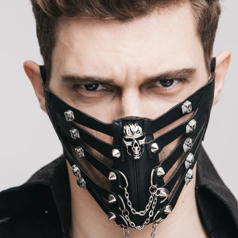 Leather Skull Half Mask