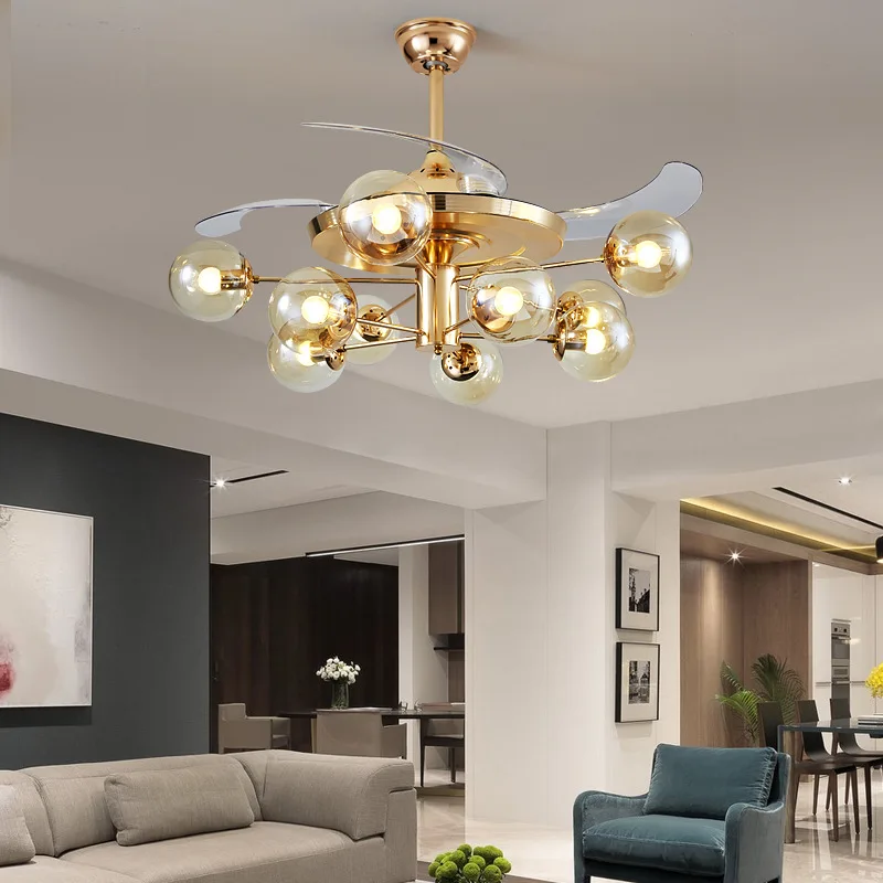 42-inch-Modern-Invisible-Fan-lights-Acrylic-Leaf-Led-Ceiling-Fans-36W ...
