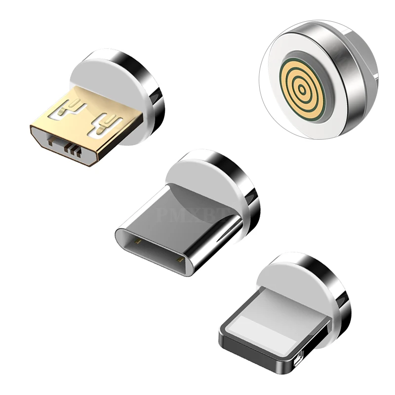 마그네틱 플러그 7 핀 마그네틱 충전 케이블 어댑터 마이크로 Usb 타입 C 마그넷 커넥터 아이폰용 휴대 전화 먼지 플러그 팁