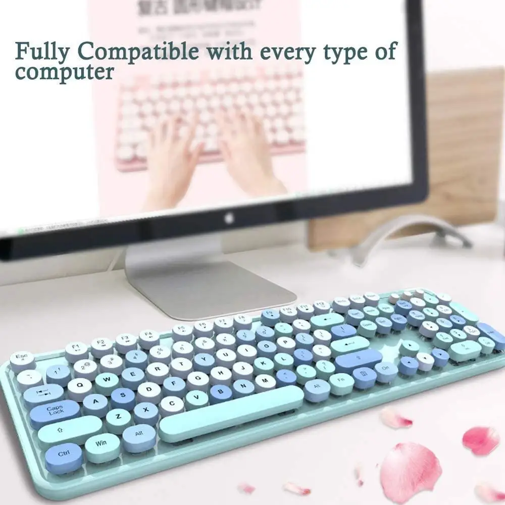Wireless Keyboard Mouse 2.4Ghz Gaming Mechanical Feeling Float keycap ...