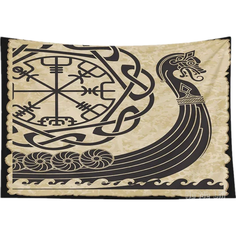 Ancient-Scandinavian-Pattern-And-Norse-Runes-Isolated-On-White-Drakkar ...