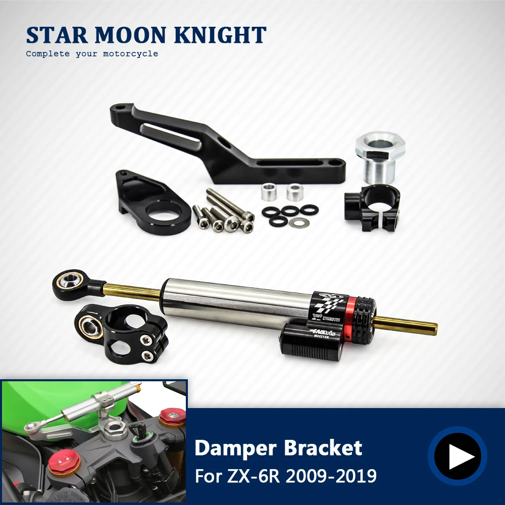 ZX-6R-CNC-Motorcycle-Steering-Stabilize-Damper-Bracket-Mount-For ...