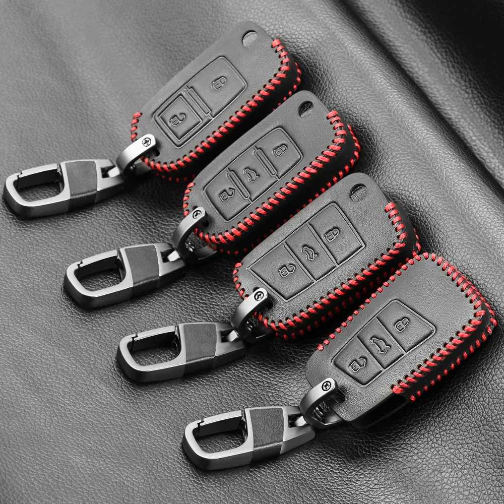 New-Leather-Flip-Car-Key-Case-for-VW-Volkswagen-Polo-Golf-Passat-Beetle ...