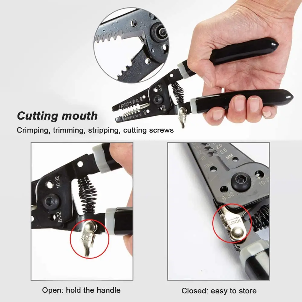 PINCE DE SERRAGE,SN-0325--Ensemble'outils de sertissage de fil à cliquet, automobile avec 5 ...