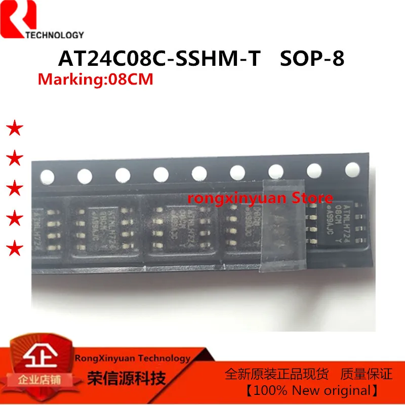 AT24C08C SSHM T 08 2021 CM + SOP 8 AT24C08C EEPROM Serial 2Wire 8K bit 1K x 8 1,8 V/2,5 V/3,3 V ...