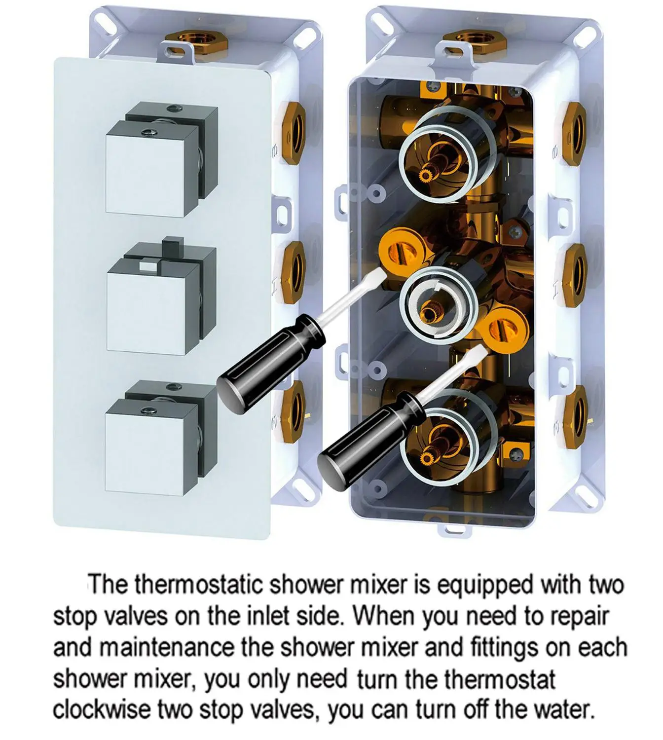 Thermostatic Mixing Valve Wall Mounted Shower Mixer Controller ...