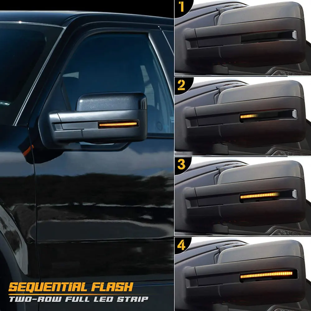 2pcs LED Dynamic Turn Signal Lamps Blinker Flowing Side Mirror ...