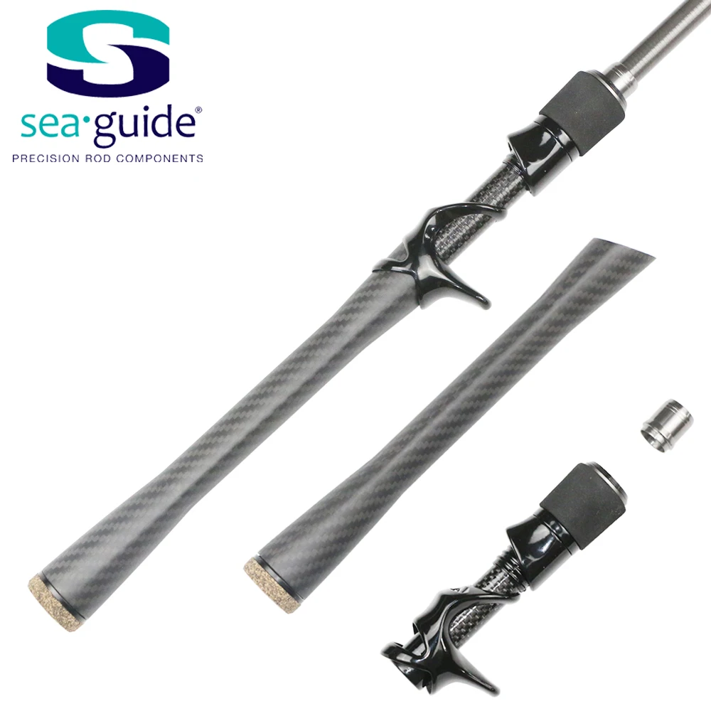 SeaGuide Triangle Carbon Fiber Grip Full Length Casting Handle Kit Rod ...