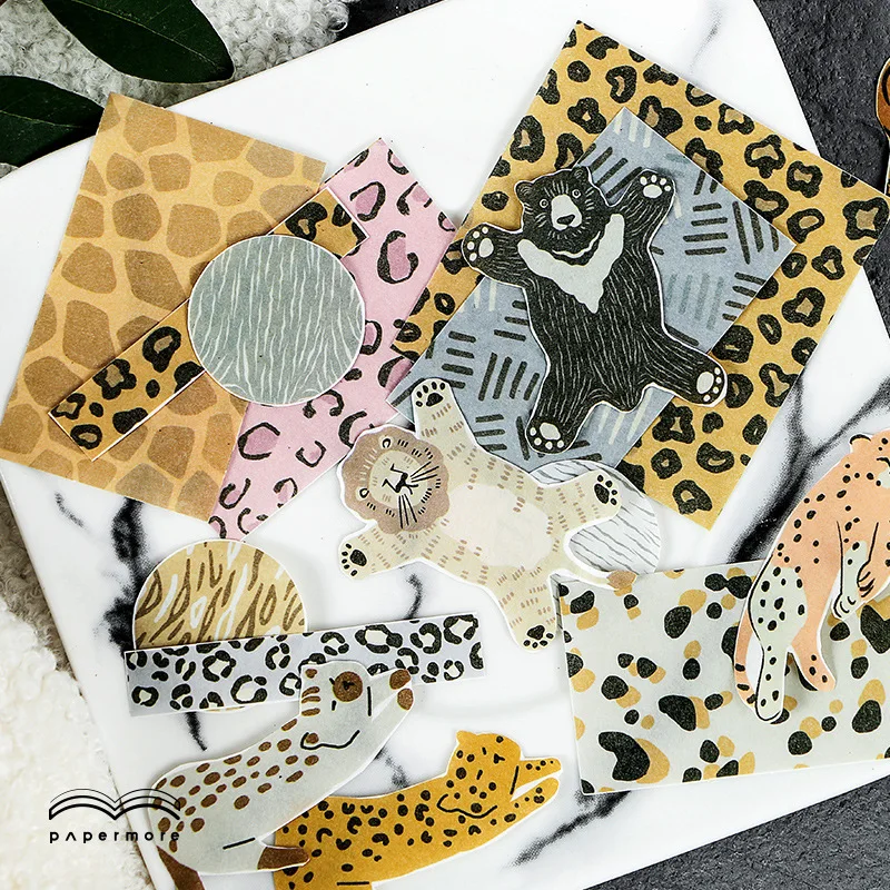 В диких творческих животных Тема Одиночная маскирующая лента DIY резка ...