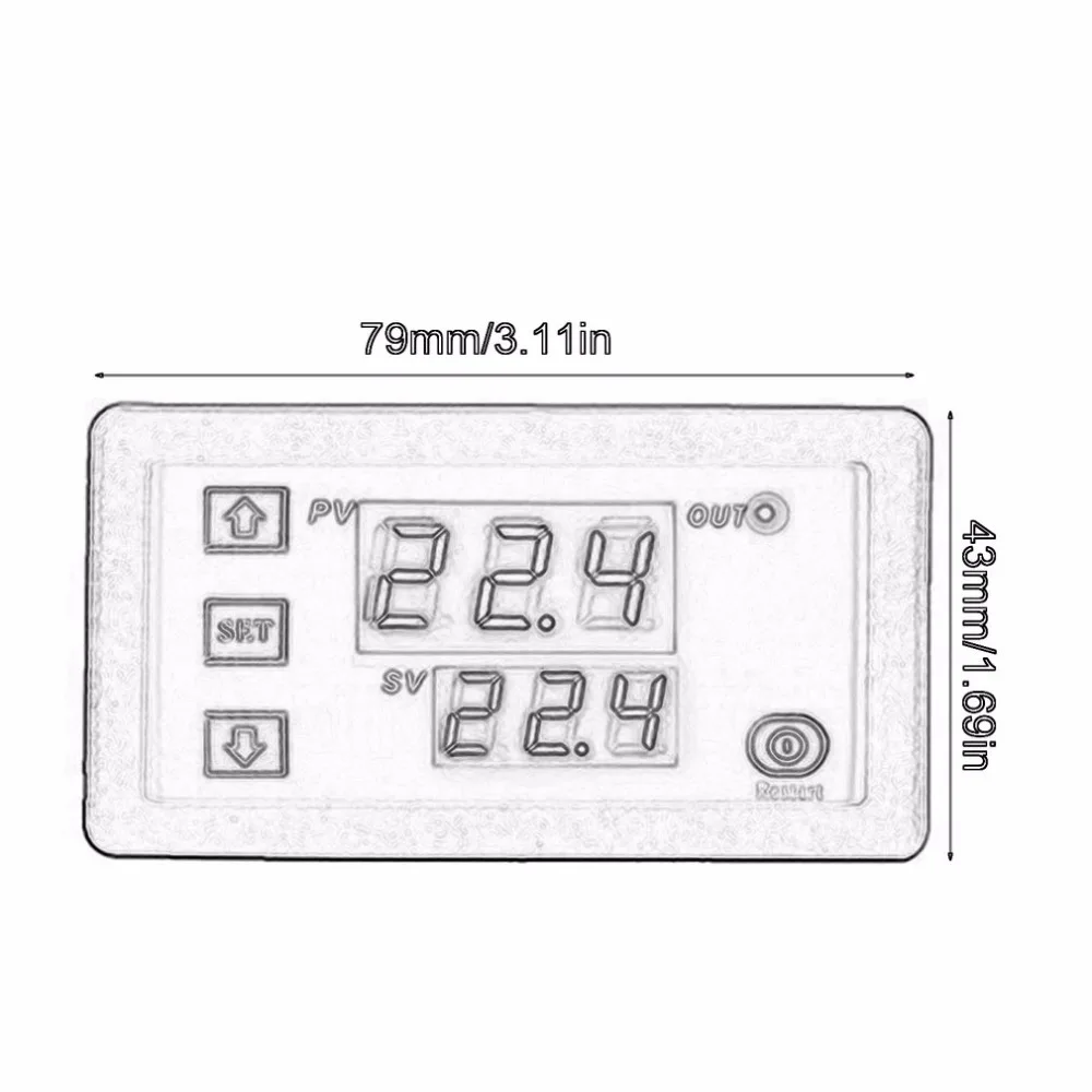 W3230 Temperature Controller Thermostat Dual LED Digital Temperature ...