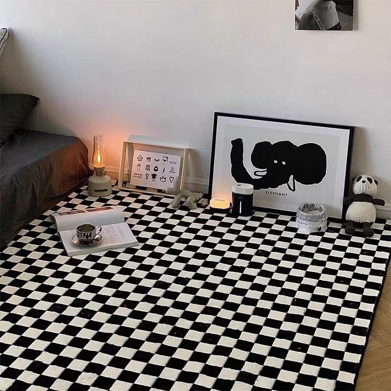 Black And White Checkered Rug