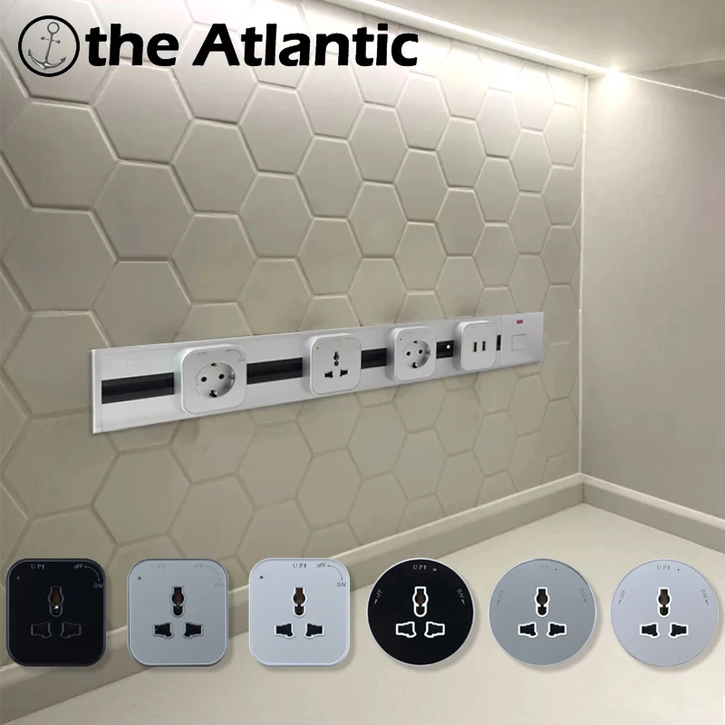 Universal Plug Electrical Outlet Concealed Wall Outlet Power Track ...