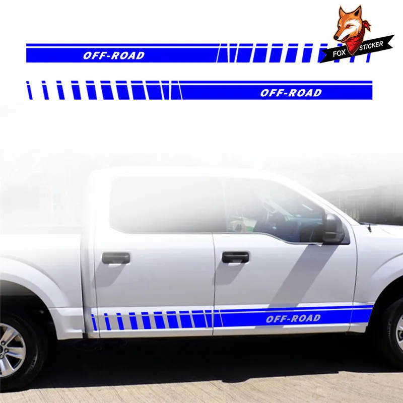 Gloss Auto Side Auto Sticker Pick Up Truck Car Side Strepen Side Rokken ...
