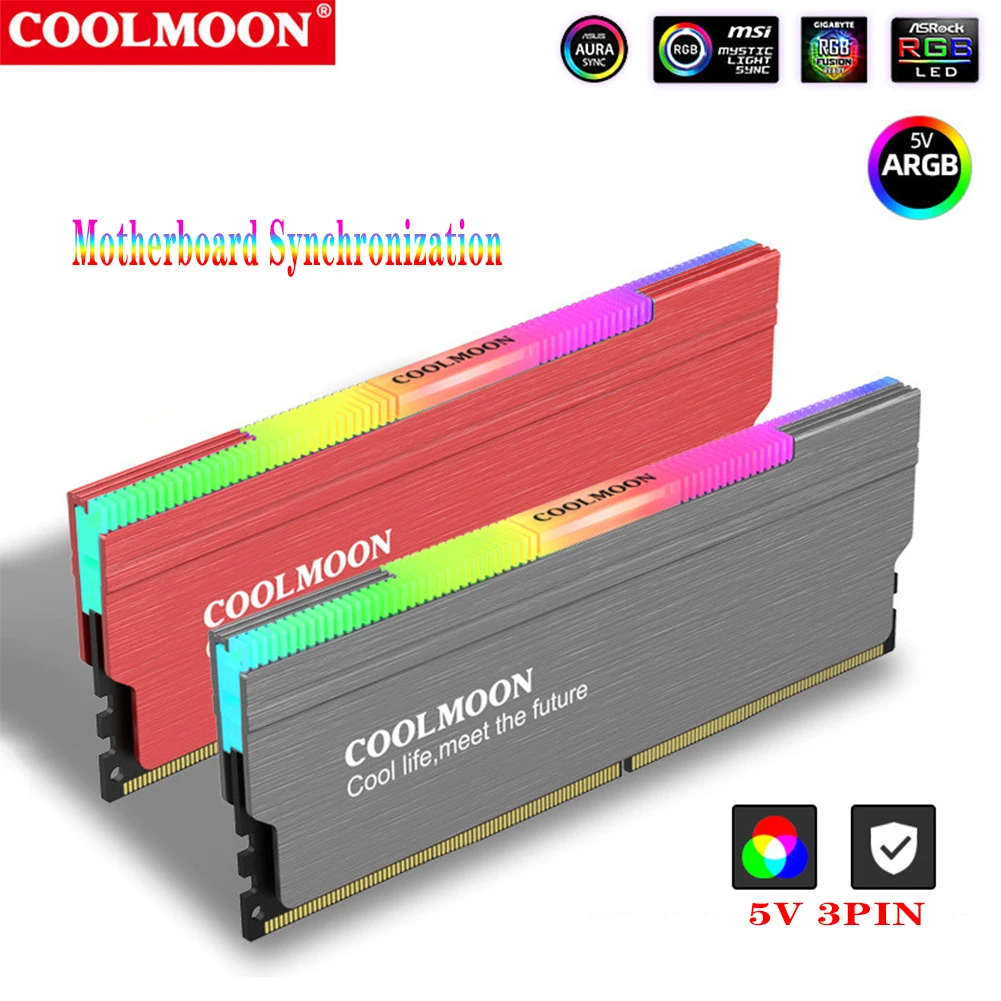 Memory Heatsink Cooler Radiator Shell RGB ARGB Synchronization Color Heat Sink Desktop Sever Ram ...