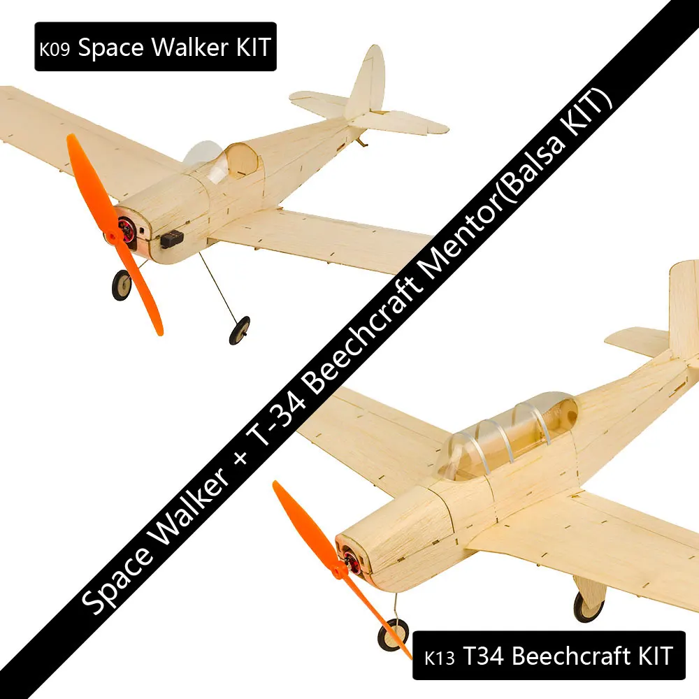 K9+K13 Ultra micro Balsawood Airplane Space Walker+ T34 Combo Micro RC ...