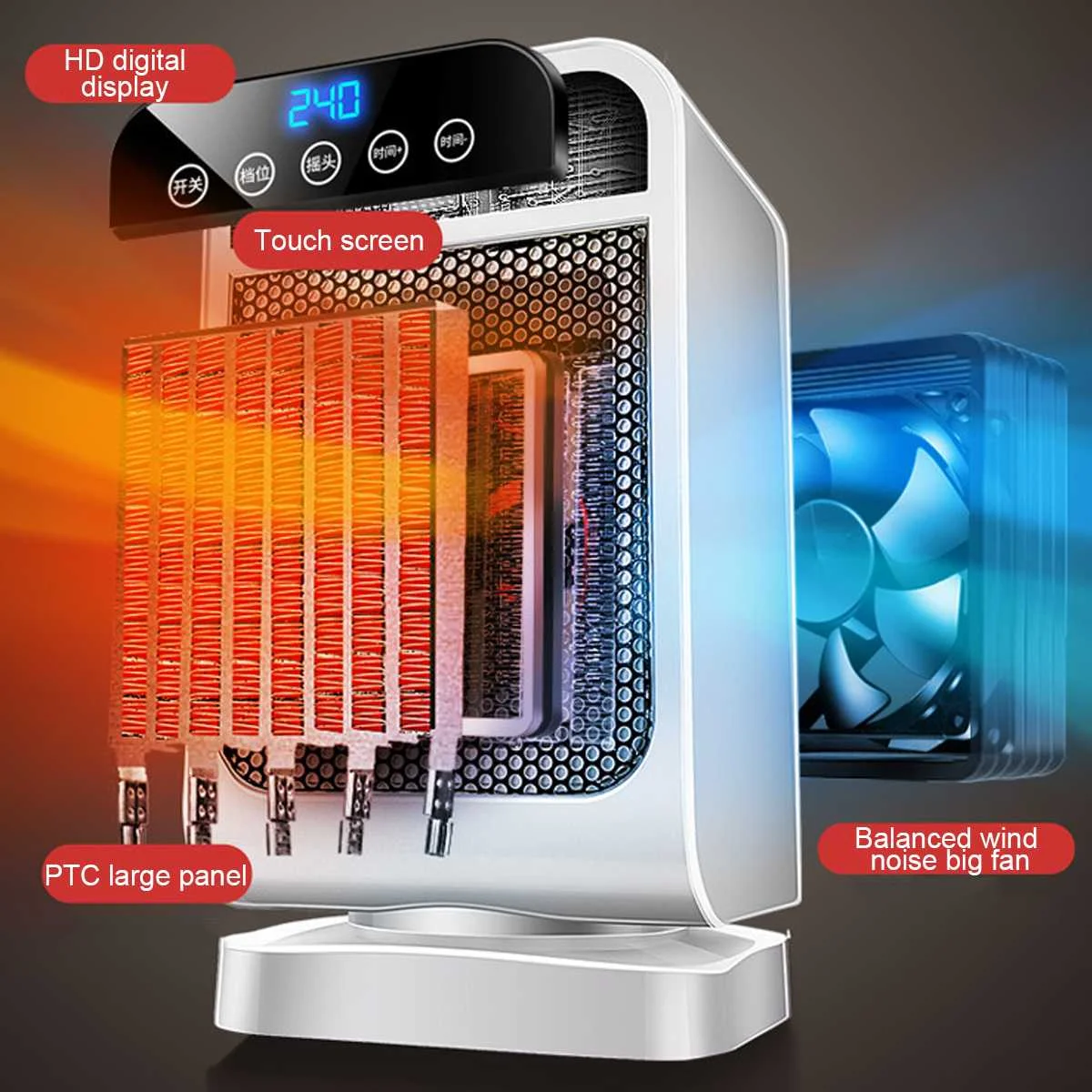 2300w Digital Display Electric Heater 2 Gear Fan Warmer Fan Air Heater ...