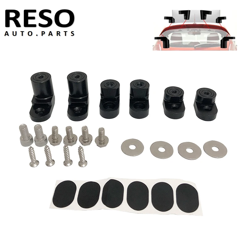 RESO Anodized Aluminum Rear Wing Bolt on Bracket Kit Wing Spoiler Hatch ...
