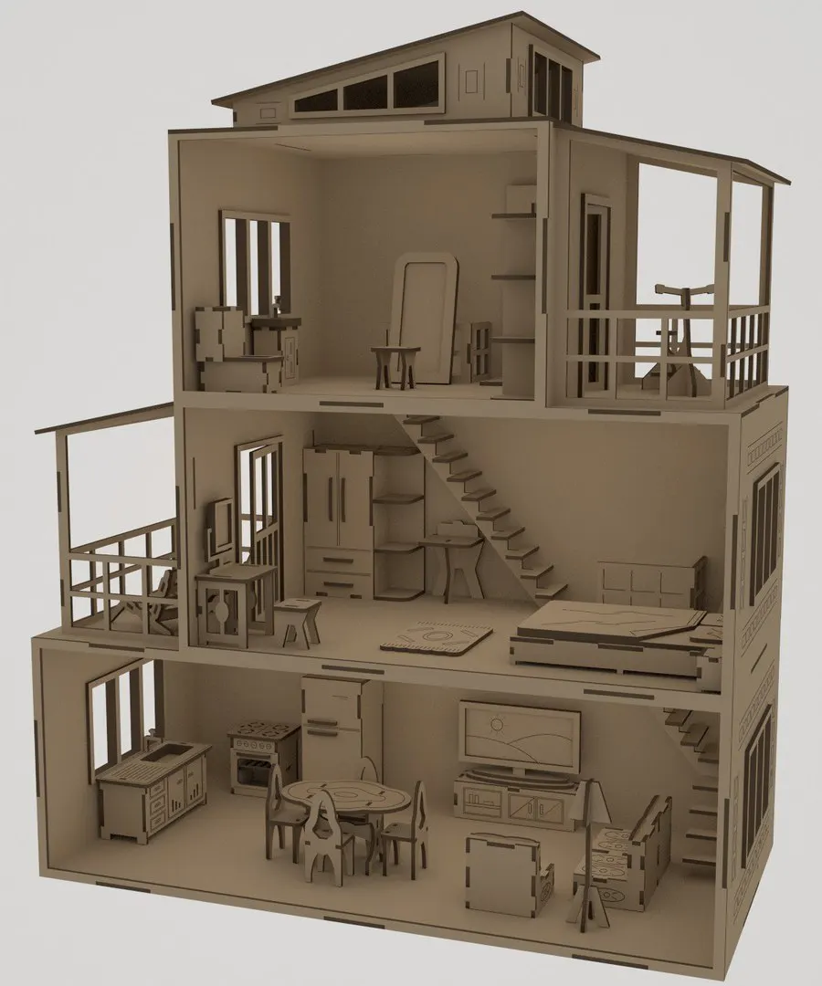 200 house, buildings and furniture 2d vector files dxf cdr ai format ...