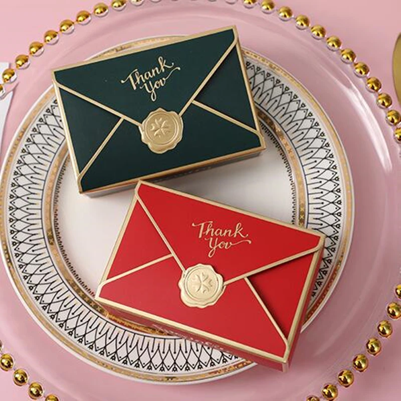 5pcs/lot New Simple Creative Bronzing Gift Box Packaging Envelope Shape ...