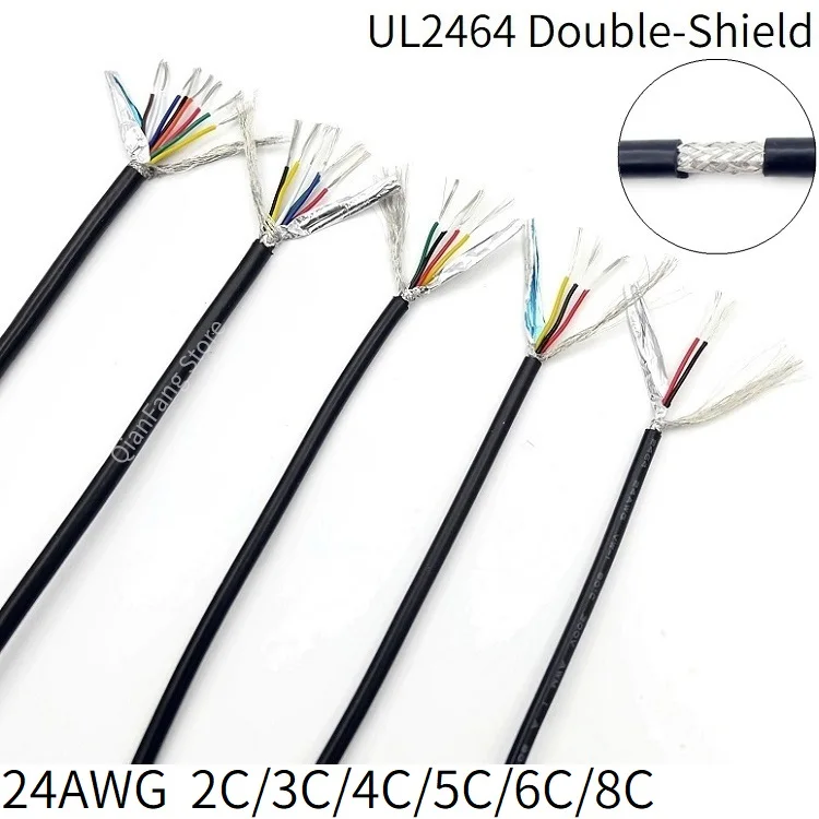 1M-24AWG-Shielded-Wire-Signal-Cable-2-3-4-5-6-8-Core-PVC-Insulated ...