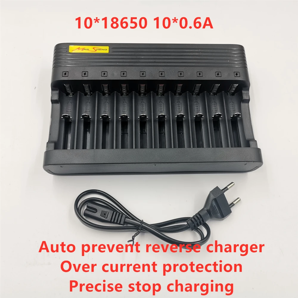 18650 Charger Ten slots Ten charge Lithium battery Charger Ten ...