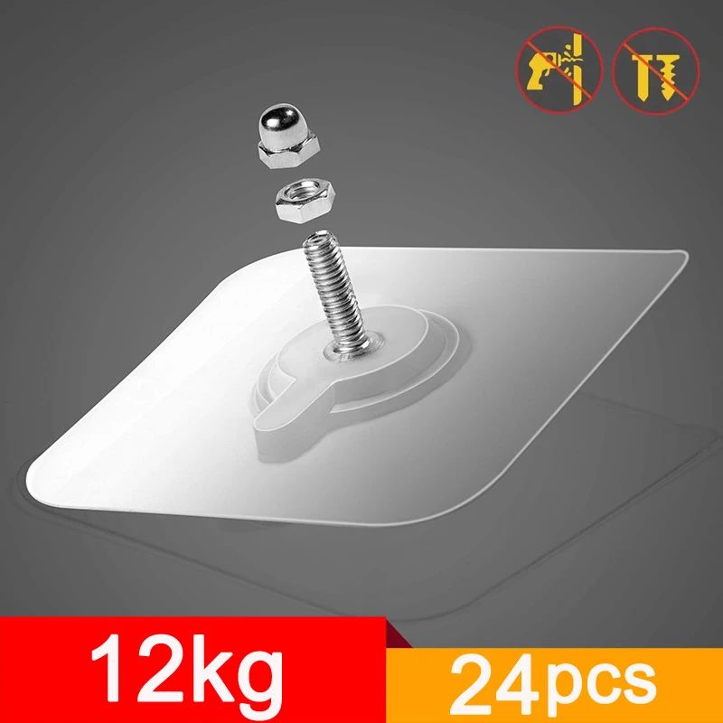 Screw Hook Hanger Transparent Wall Hook For Picture Self Adhesive Door ...