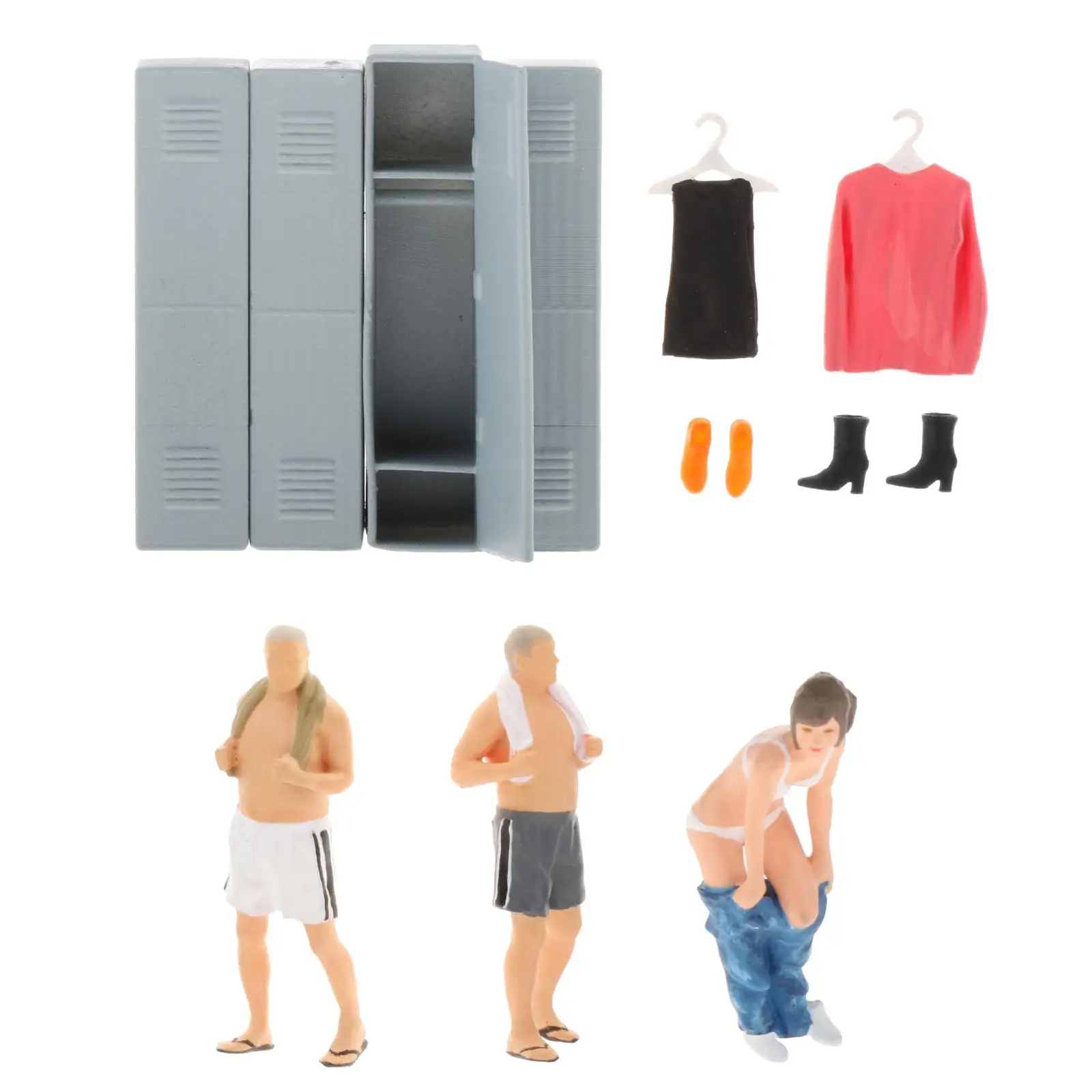 1:64 Scale Hand Painted Miniature Model Figures Garage Layout Diorama ...