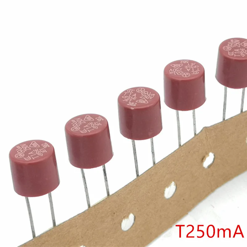 (1000 pcs/lot) T250mA 250V TR5 Slow Blow Subminiature Fuse, UL VDE RoHS ...