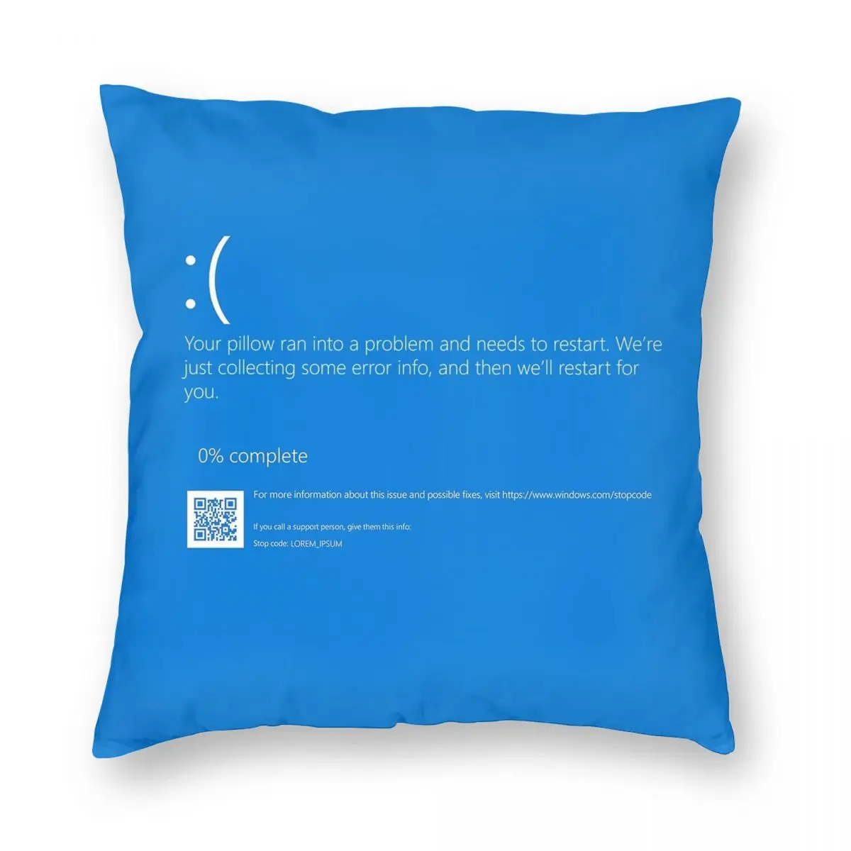 Windows BSOD Blue Screen Of Death Square Pillowcase Polyester Linen ...