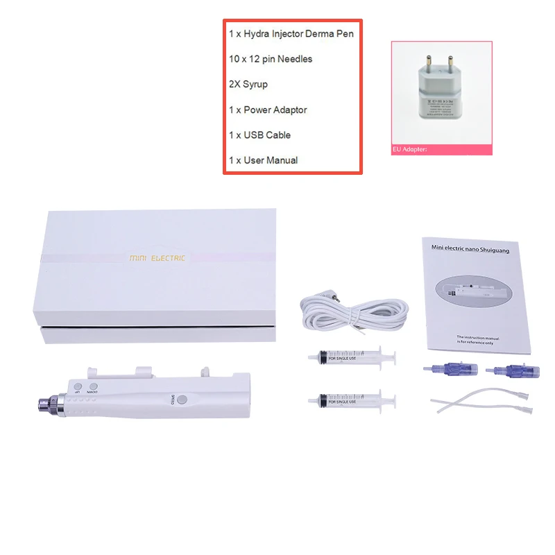 Hydra Injector Derma Pen 2 in 1 Nano Mesotherapy Microneedle Pen ...