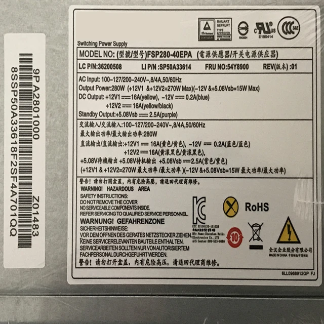 Original PSU For Lenovo 530 14Pin 280W Power Supply HK380-16FP FSP280 ...