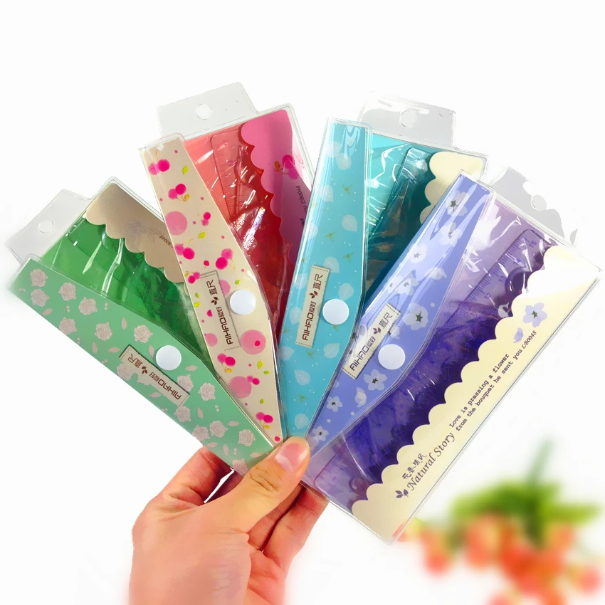 1pack/lot Beautiful Flower Natural Story Plastic Ruler Set Fresh Series ...