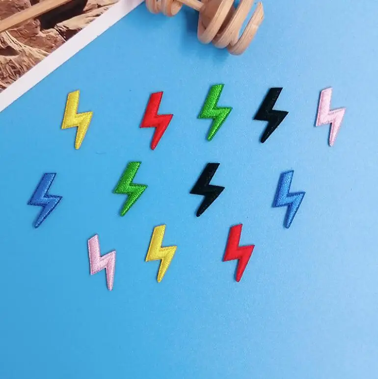 10-Pcs-Lots-Colorful-Small-Lightning-Embroidery-Cloth-Sticker ...