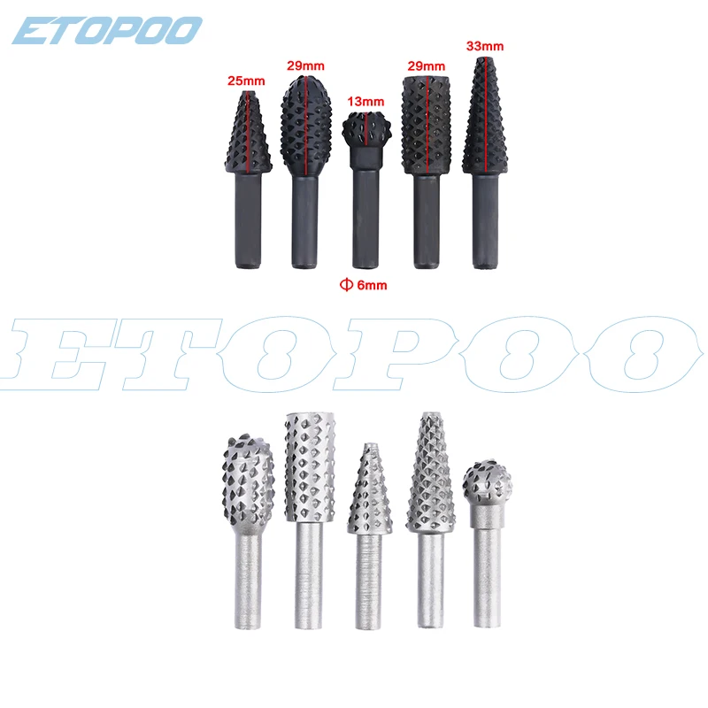 5Pcs Set Rotary Rasp File Steel File Router Grinding Burr, 46% OFF
